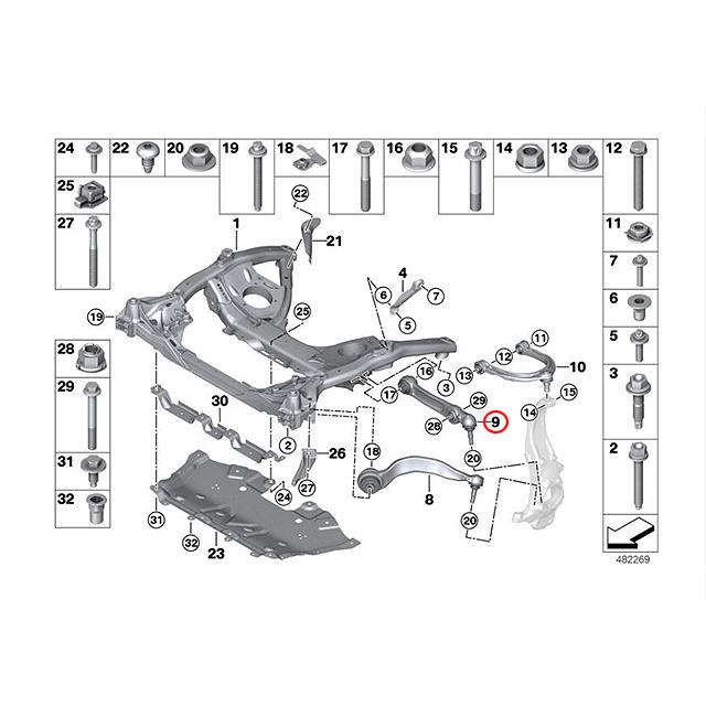 ロアアーム フロント 左側 BMW 5シリーズ G30 G31 530i 540i JA20 JR20 JR20S JB30 JL20 ...