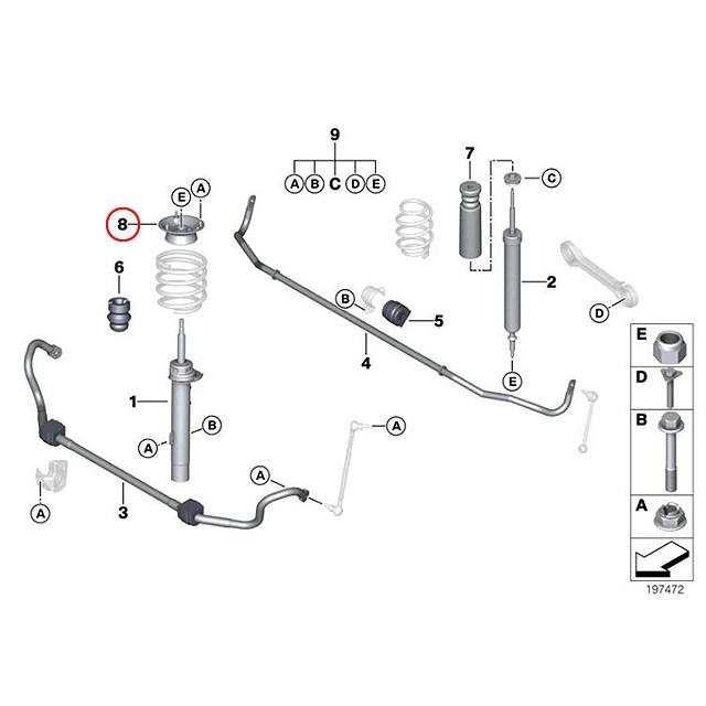 BMW アッパーマウント フロント 左右共通(片側) E82 E87 E88 E90 E91 E92 E93 E60 E61 E63 E64 X1(E84) X3(E83 : セントピア ...