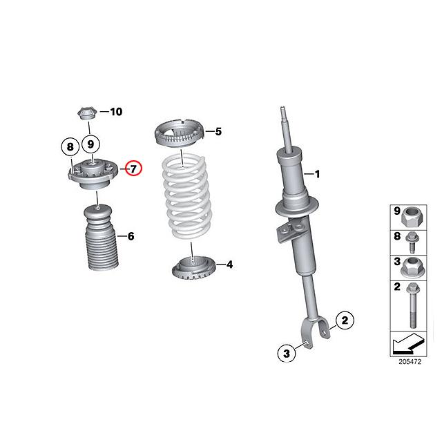 アッパーマウント フロント 左右共通(片側) BMW F07 F11 F12 F13 : 31306795082 : セントピア ショッピング ...