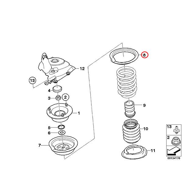 BMW フロント アッパー スプリングパッド 3シリーズ E46 316ti 318Ci 318i 318ti 320i 323i 325i ...