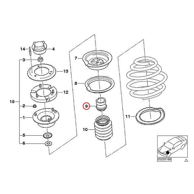 BMW バンプラバー フロント 左右共通 1個 3シリーズ E46 318Ci 318i 320i 323i 325i 328Ci 328i ...