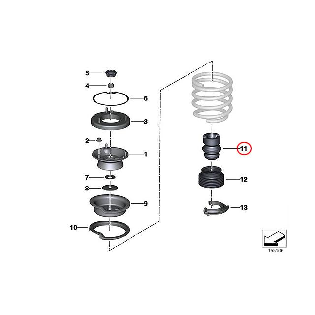 BMW バンプラバー フロント 左右共通(片側) BMW 3シリーズ E90 E91 E92 E93 320i 323i 325i 330i ...