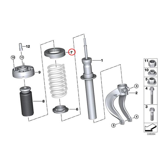 BMW フロント アッパー スプリングパッド X5シリーズ E70 3.0si 35d 35i 4.8i 50i M FE30 FE48 ...