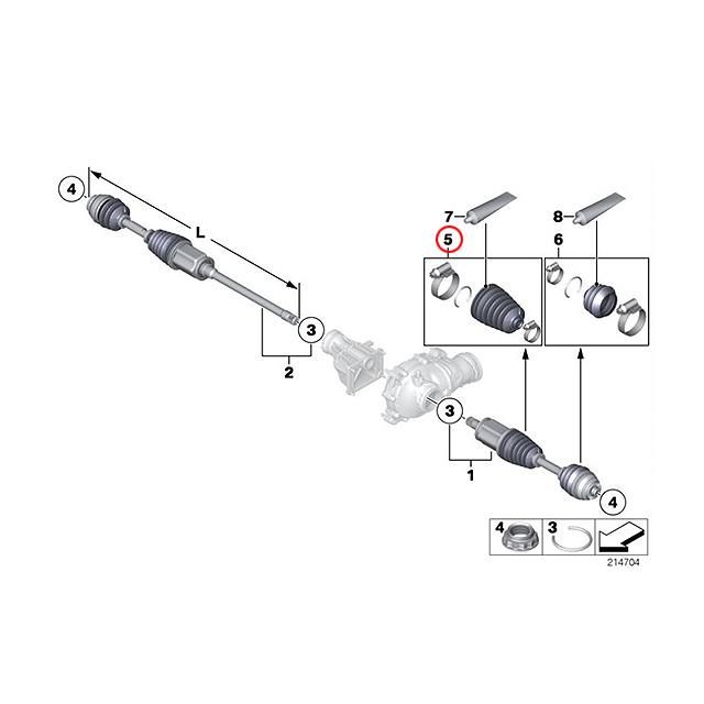 BMW ドライブシャフト ブーツ フロント インナー 左右共通(片側) X5シリーズ E70 3.0si 35i 4.8i 50i M ...