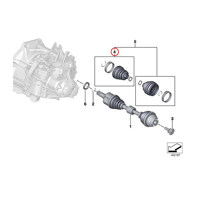 BMW ドライブシャフトブーツ フロント アウター 左右共通(片側分) X5シリーズ F15 35d 35i 50i KR30 KR30S ...