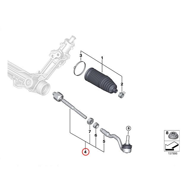 BMW タイロッド ASSY 左右共通(1本) X6シリーズ E71 35i 50i M FG30 FG35 FG44 GZ44 : セント ...