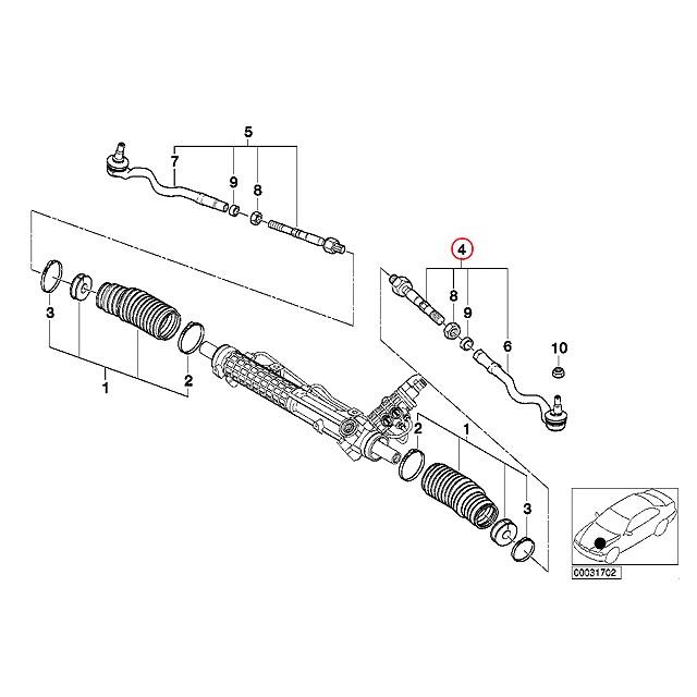 BMW タイロッド ASSY フロント 左側 BMW 3シリーズ E46(〜1998y) 318i 320i 323i 328Ci 328i ...