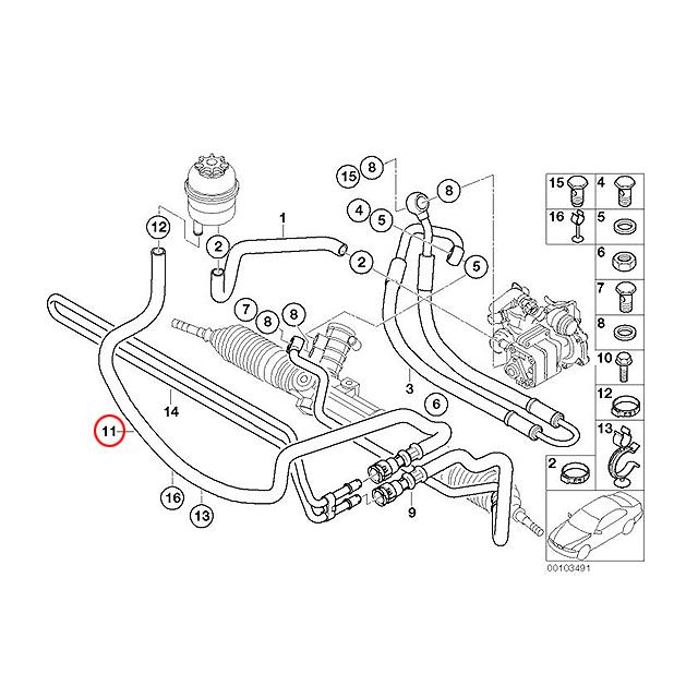 BMW 純正品 パワステ リターンホース 3シリーズ E46 316ti 318Ci 318i 318ti AT18 AU20 AY20 ...