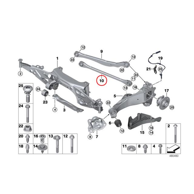 BMW ロアアーム リア 左右共通(片側分) MINI(ミニ) F40 F45 F46 X1(F48) X2(F39) F54 F55 F56 F57 F60 : セントピア ショッピング ...