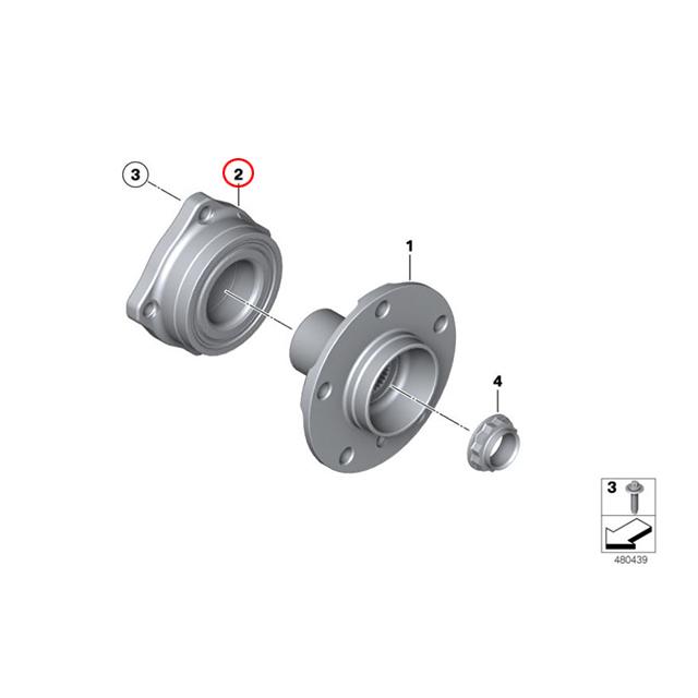 BMW ホイール ハブベアリング リア 左右共通(片側) 5シリーズ F07 F10 F11 523d 523i 528i 535i 550i ...