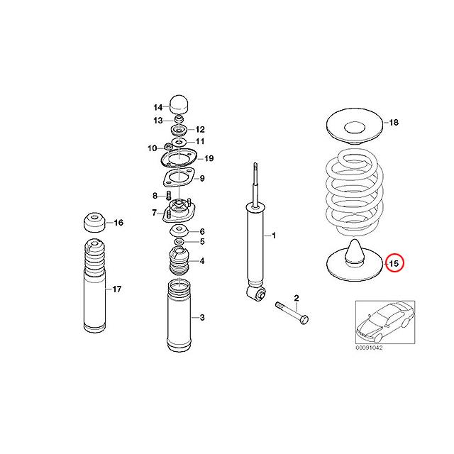 BMW 純正品 リア ロアスプリングパッド Z4シリーズ E85 E86 2.2i 2.5i 3.0i 3.0si M3.2 BT22 ...