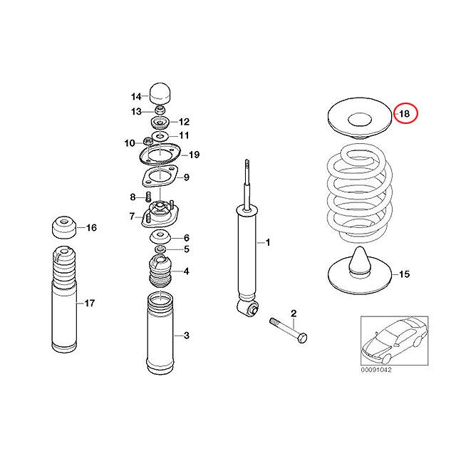 BMW アッパー スプリングパッド リア Z4シリーズ E89 20i 23i 35i 35is LL20 LM25 LM30 LM35 ...