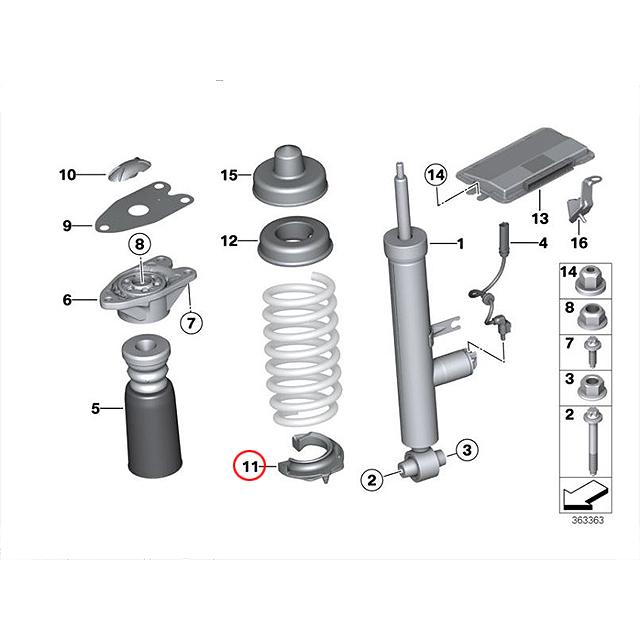 BMW 純正品 ロアスプリングパッド 1シリーズ F20 116i 118i 120i M135i 1A16 1B30 1R15 : セント ...