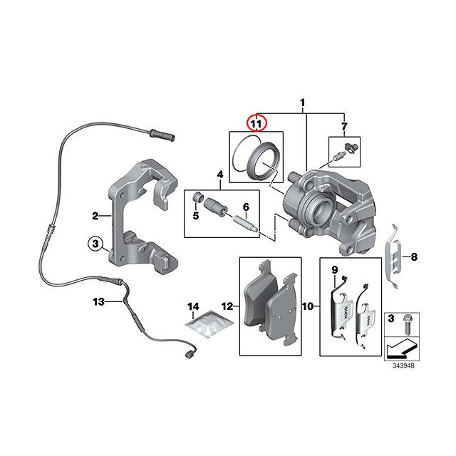 BMW 純正品 ブレーキキャリパー シール フロント 左右共通(片側) BMW 3シリーズ F30 F31 F34 320d 320i ...