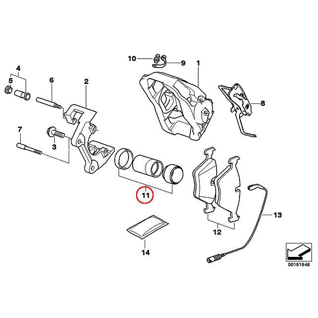 BMW ブレーキキャリパー リペア シールキット フロント 左右共通 片側 5シリーズ F07 F10 F11 523d 523i 528i ...