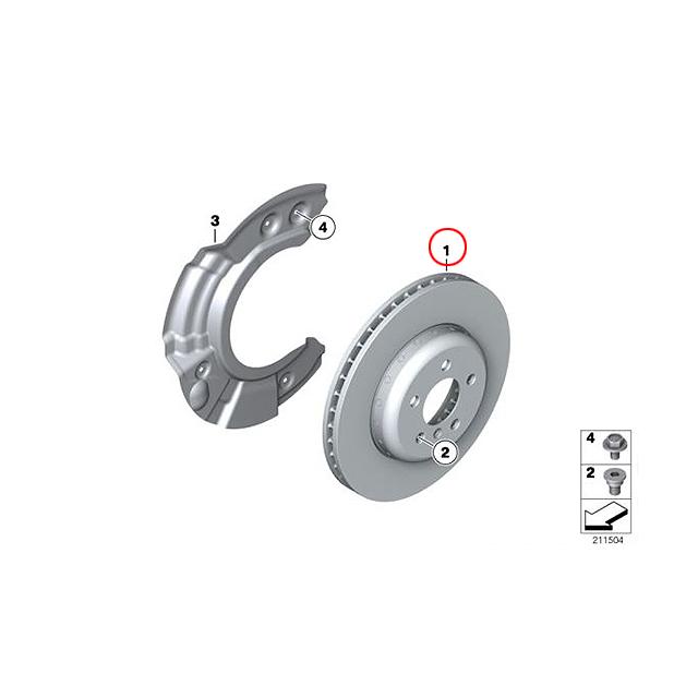 BMW ブレーキローター フロント 左右セット BMW 5シリーズ F10 F11 523d 528i 535i Hybrid5 FR30 ...