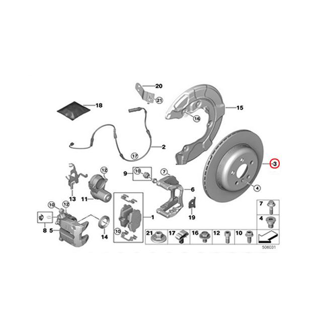 BMW ブレーキローター リア 左右セット 5シリーズ G30 G31 523d 530e 530i 540i JA20 JA20P ...