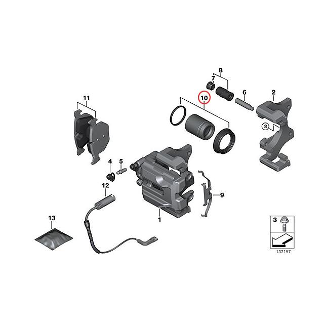 BMW 純正品 ブレーキキャリパー シールキット リア 左右共通(片側) E46 E60 E61 E63 E64 E65 E66 E90 E92 Z4(E85) Z4(E86) : セントピア ...