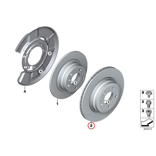 BMW ブレーキローター リア 左右セット 3シリーズ F30 F31 320d 320i 328i 3A20 3B20 3D20 8A20 ...
