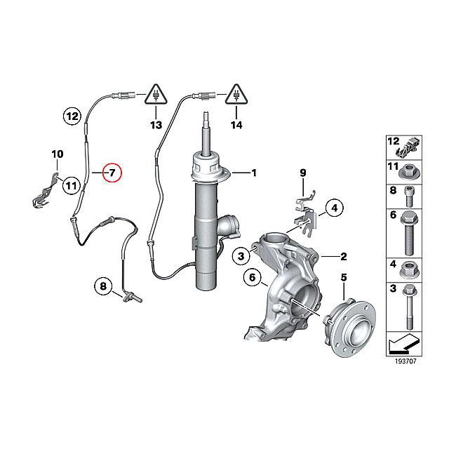 BMW ABSセンサー フロント 左右共通(片側) Z4シリーズ E89 20i 23i 35i 35is LL20 LM25 LM30 ...