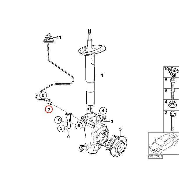 BMW ABSセンサー フロント 左右共通(1本) 7シリーズ E65 E66 735i 740i 745i 750i 745Li 750Li ...