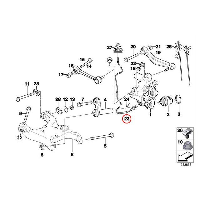 BMW ABSセンサー リア 左右共通(1本) 7シリーズ E65 E66 735i 740i 745i 750i 745Li 750Li ...