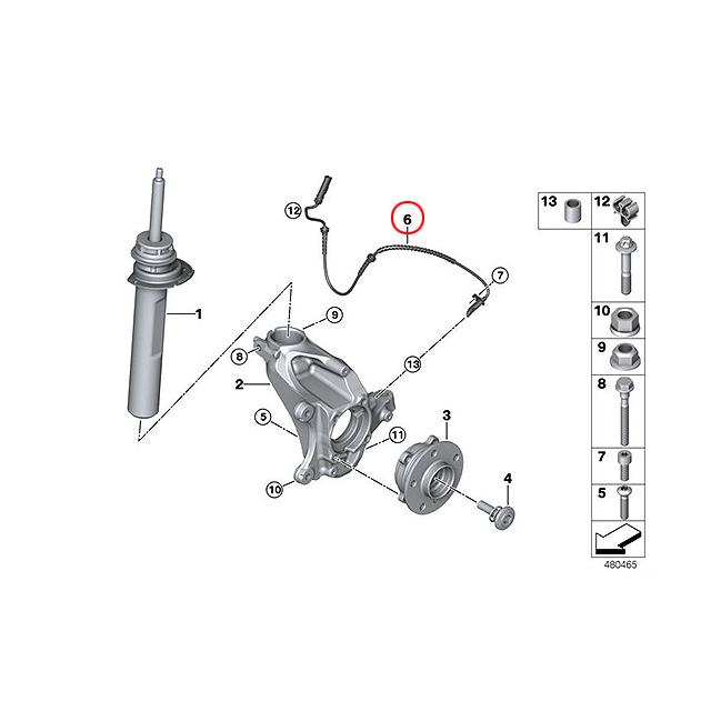 BMW ABSセンサー フロント 左右共通(片側分) BMW X1シリーズ F48 18d 18i 20i AD20 HT20 AA15 ...