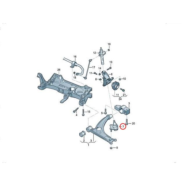 Audi ロアアーム ボールジョイント フロント 右側 アウディ A3/S3 8PAXW 8PAXX 8PBDBF 8PBGU 8PBLR 8PBLX 8PBMJF 8PBSE 8PBUBF ...