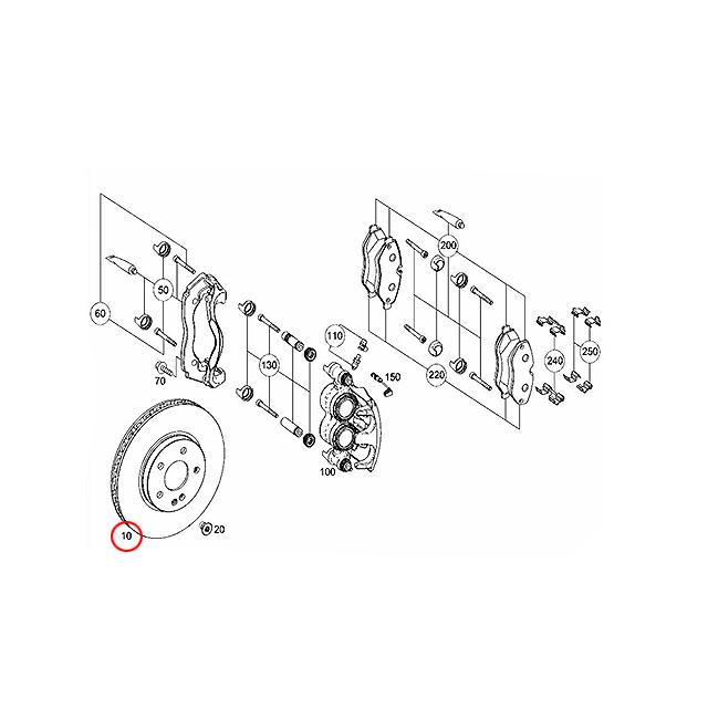Mercedes-Benz ブレーキローター フロント 左右セット メルセデスベンツ Vクラス W447 V220d V260 : セントピア ...