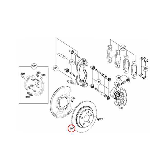 Mercedes-Benz ブレーキローター リア 左右セット メルセデスベンツ Vクラス W447 V220d V260 : セントピア ...