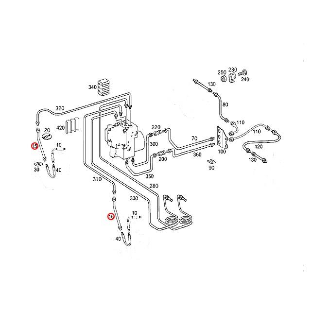 Mercedes-Benz（メルセデス・ベンツ） ブレーキホース フロント 左右共通(1本) Gクラス W463 G320 G350D ...
