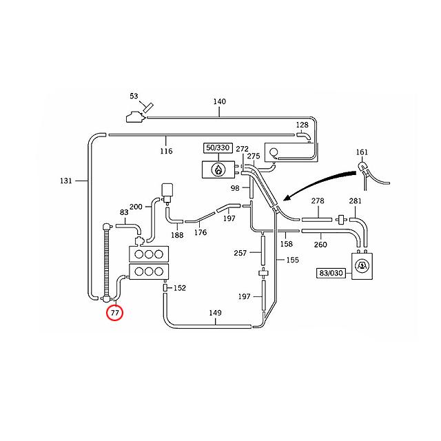 Mercedes-Benz 純正品 ラジエター アッパーホース メルセデスベンツ Gクラス W463 G320 G500 G55AMG ...