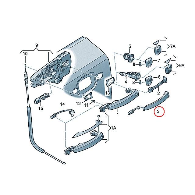 Audi 純正品 ドアセンサー(前後左右共通) アウディ 4G8927753B タッチセンサー ドアノブセンサー キーレス AUDI ...