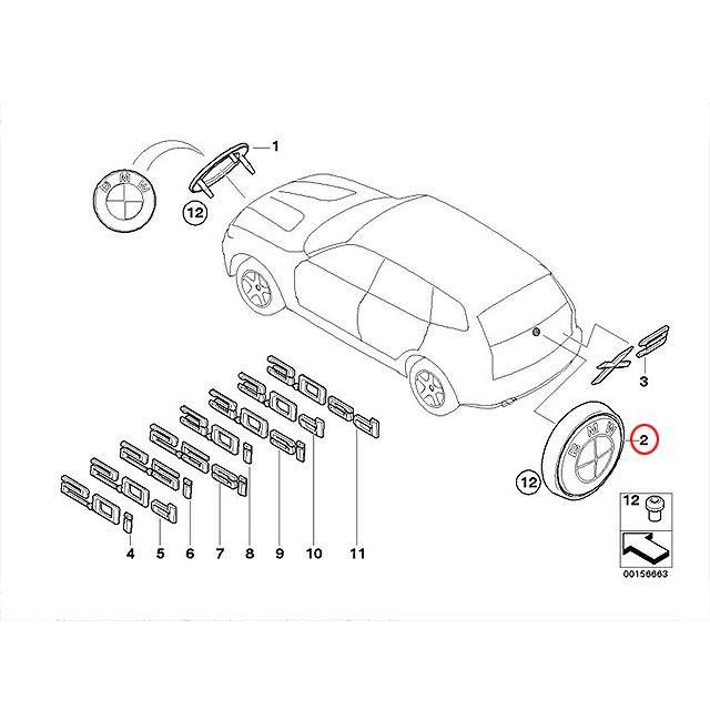 BMW 純正品 エンブレム リア X3シリーズ E83 2.5i 2.5si 3.0i 3.0si PA25 PA30 PC25 PC30 ...