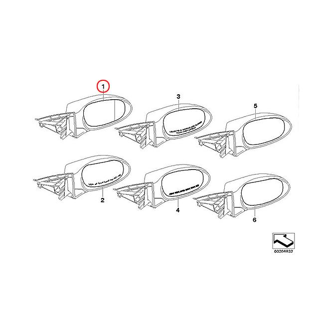 ドアミラー 鏡部分 右側 BMW 1シリーズ E88 120i UL20 UM20 :51167252894-ed03:セントピア ...