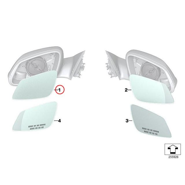 BMW ドアミラー 鏡部分 左側 X1シリーズ F48 18i HS15 自動防眩 装備タイプ : セントピア ショッピングストア - 通販 ...