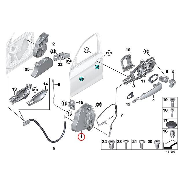 純正品 ドアロック アクチュエーター フロント 左側 BMW X3シリーズ E83 2.5si 3.0si PC25 PC30 右ハンドル車用 ...