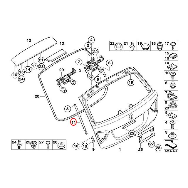 BMW リアゲートダンパー 左右共通(1本) 3シリーズ E91 320i 325i 335i US20 UT25 UV35 VR20 VS25 VS35 : セントピア ショッピングストア ...
