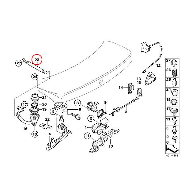 BMW リアゲートダンパー 左側 7シリーズ E65 E66 735i 740i 745i 750i 745Li 750Li 760Li ...