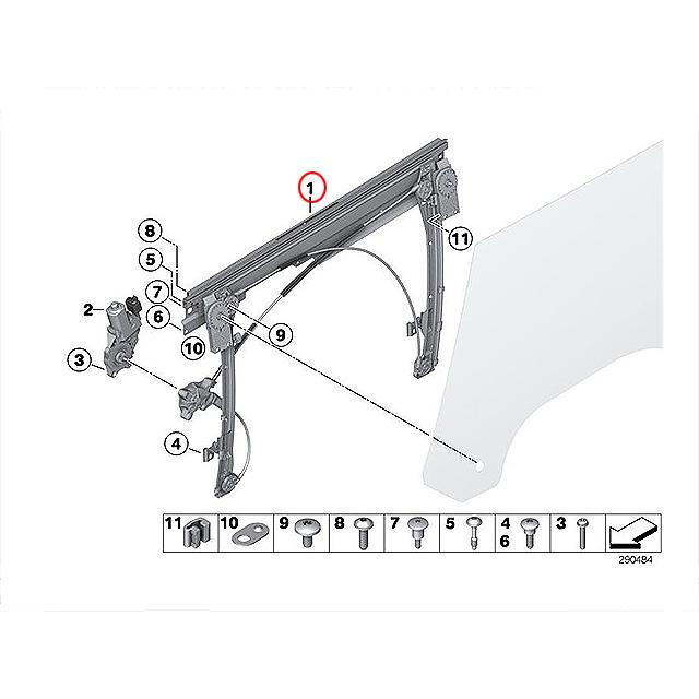 MINI 純正品 パワーウインドウ レギュレーター フロント 右側 MINI(ミニ) R55 R56 R57 クーパー クーパーS ジョン ...