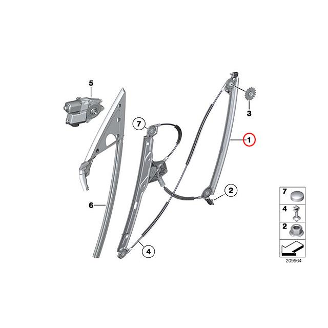 パワーウインドウ レギュレーター フロント 左側 BMW 5シリーズ F07 528i 535i 550i SN30 SN44 SZ20 ...
