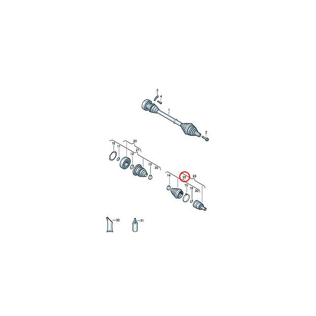 ドライブシャフト ブーツ フロント アウター 左右共通(片側) フォルクスワーゲン ゴルフ6 1KCAX 1KCBZ GOLF6 ...