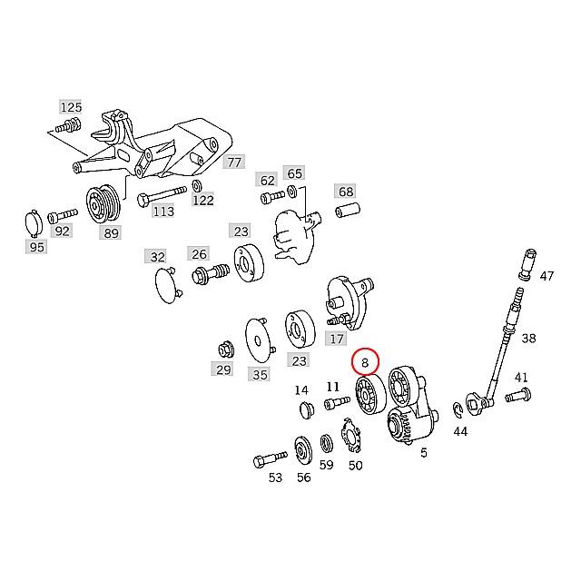 ベルトテンショナープーリー メルセデスベンツ Cクラス W202 C250D OM605 直6エンジン : 6012000970-ed02 ...