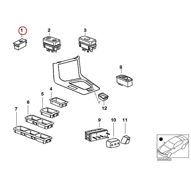純正 ハザードスイッチ BMW 3シリーズ E36 318i 318is 318ti 320i 323i 325i 328i M3 M3.2 ...
