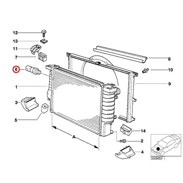 BMW 水温センサー 3ピン(91度/104度) BMW E38 E39 61318360857 ラジエター電動ファンスイッチ ダブルテンプ ...