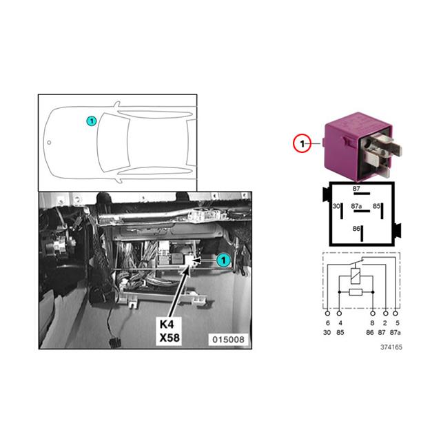 BMW リレー 紫 MINI(ミニ) E30 E32 E34 E36 E38 E39 F32 F36 F82 Z4(E85) Z4(E86) R52 R57 R59 : セントピア ...