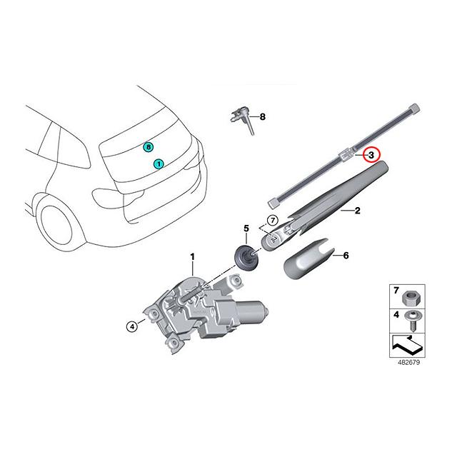 ワイパーブレード リア BMW X3シリーズ G01 20d 20i 30e M M40d M40i TR20 TS20 TX20 TX30 ...