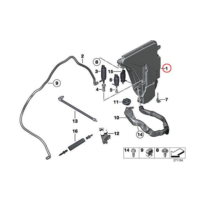 BMW ウォッシャータンク BMW F01 F02 F04 F06 F07 F10 F11 F12 F13 : セントピア ショッピングストア ...
