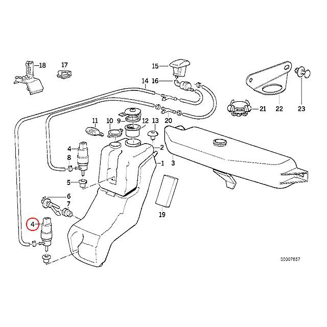 ウィンドウ ウォッシャーポンプ BMW E24 E30 E32 E34 E38 E39 Z3(E36) : 61668360614 : セント ...