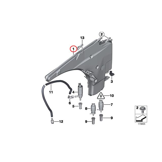 BMW ウォッシャータンク 3シリーズ E91 320i 325i 335i US20 UT25 UV35 VR20 VS25 VS35 : セントピア ショッピングストア - 通販 ...